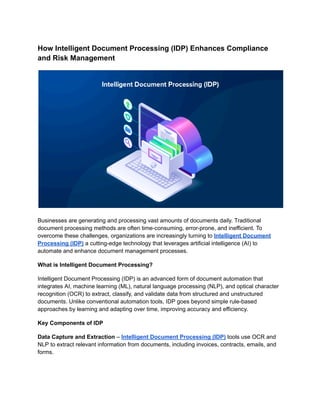 How Intelligent Document Processing (IDP) Enhances Compliance and Risk ...