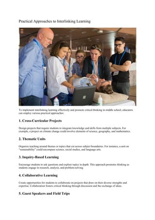 How Interlinking Learning Promotes Critical Thinking In Middle School ...