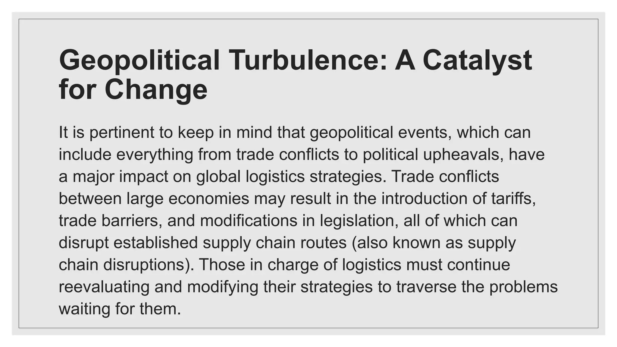 How International Events Reshape Global Logistics Strategies | PPTX