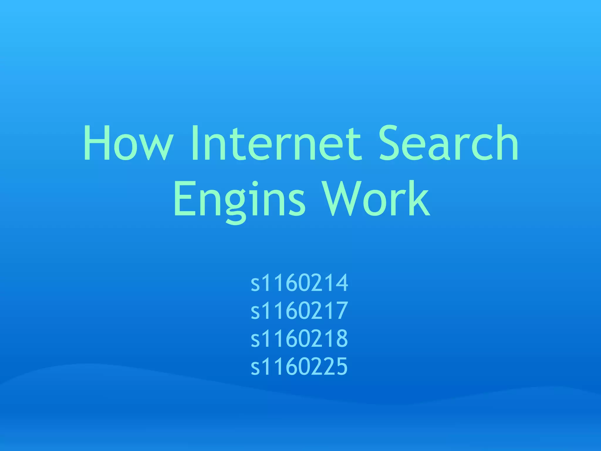 How Internet Serch Engins Work | PDF