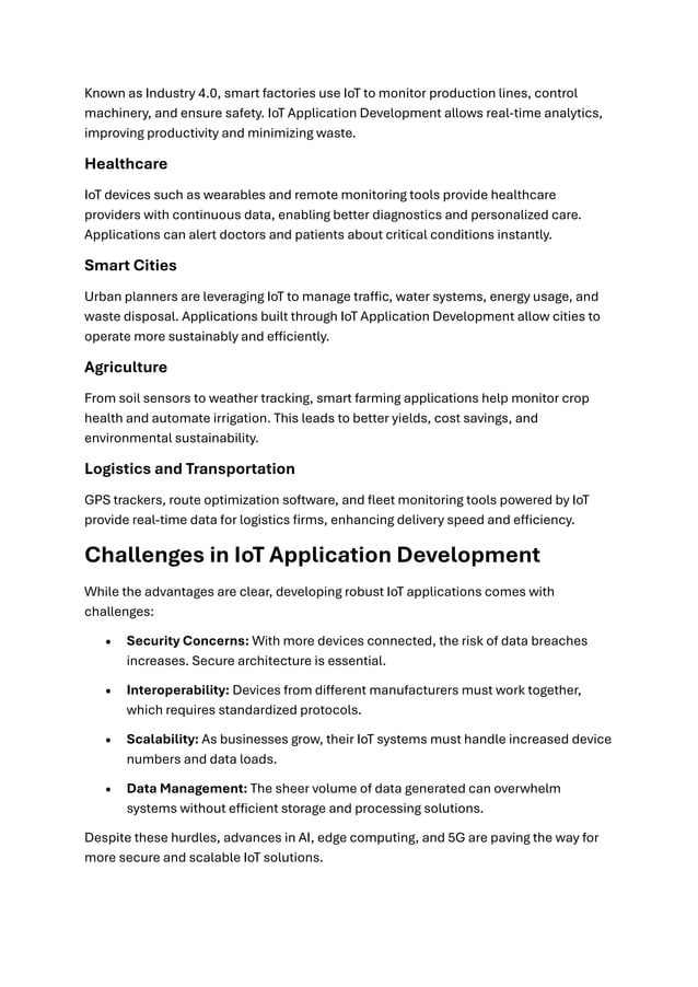 How IoT Application Development Is Transforming Modern Technology | PDF