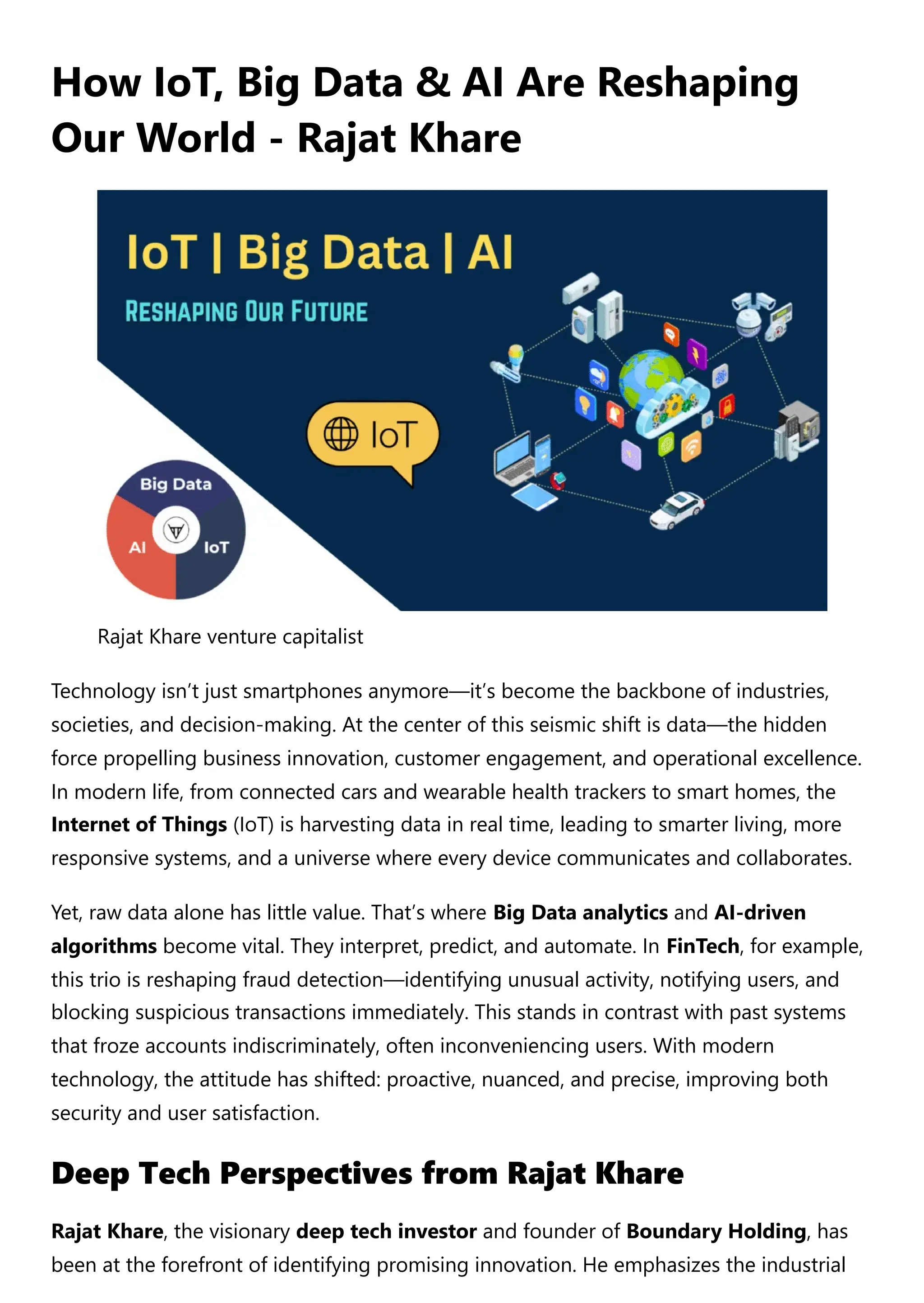 How IoT, Big Data & AI Are Reshaping Our World - Rajat Khare.pdf