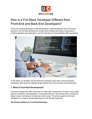 How is a Full Stack Developer Different from Front-End and Back-End ...