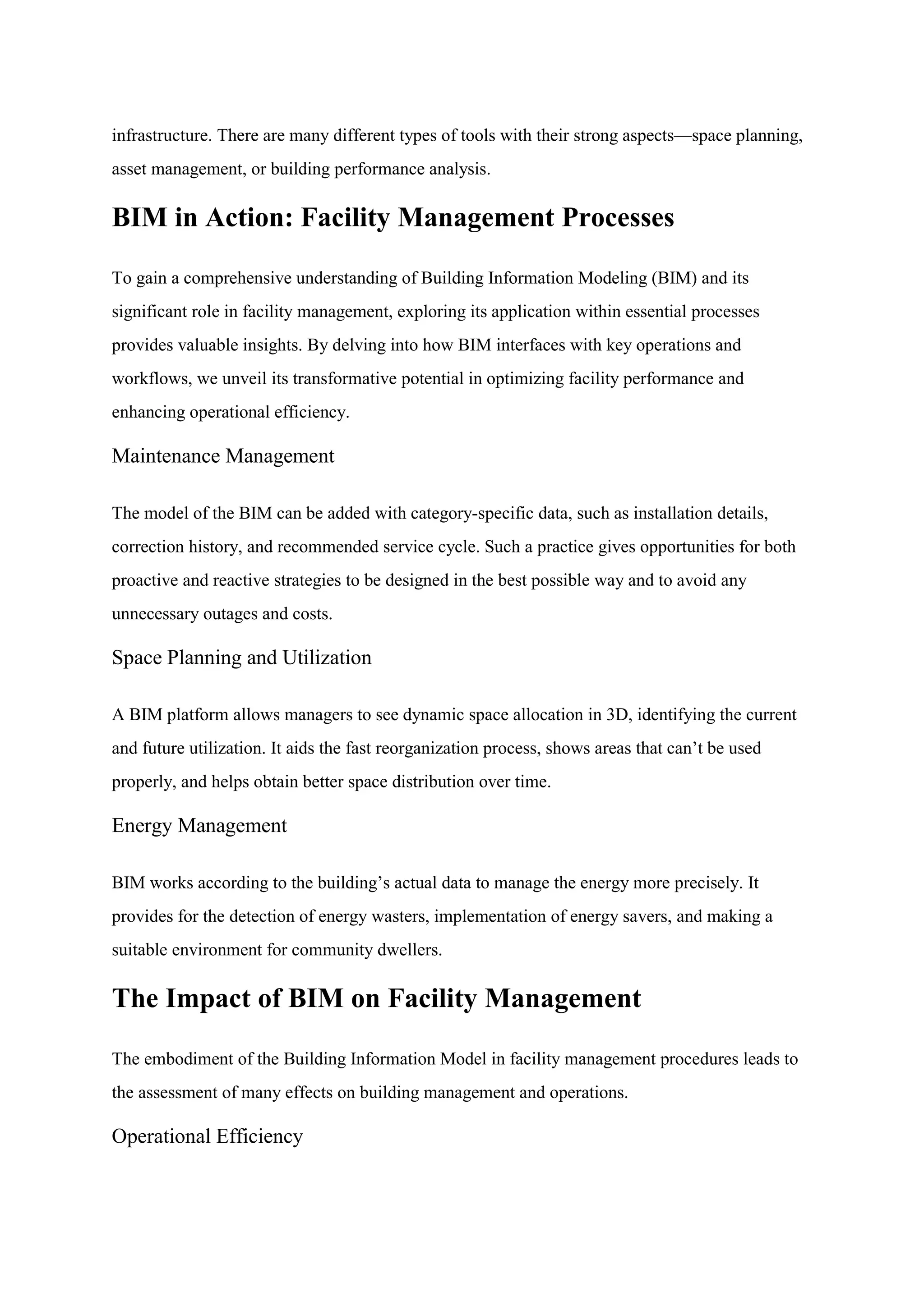 How is BIM Facilitating Facility Management Process 2024? | PDF