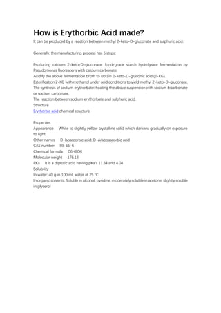 How is erythorbic acid made | PDF