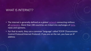 How is internet connected between continents | PPTX