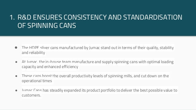 How is jumac cans optimising can performance with R&D | PPT