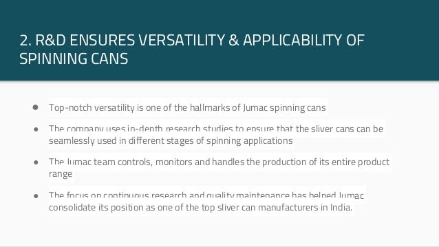 How is jumac cans optimising can performance with R&D | PPT