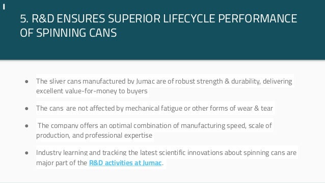 How is jumac cans optimising can performance with R&D | PPT