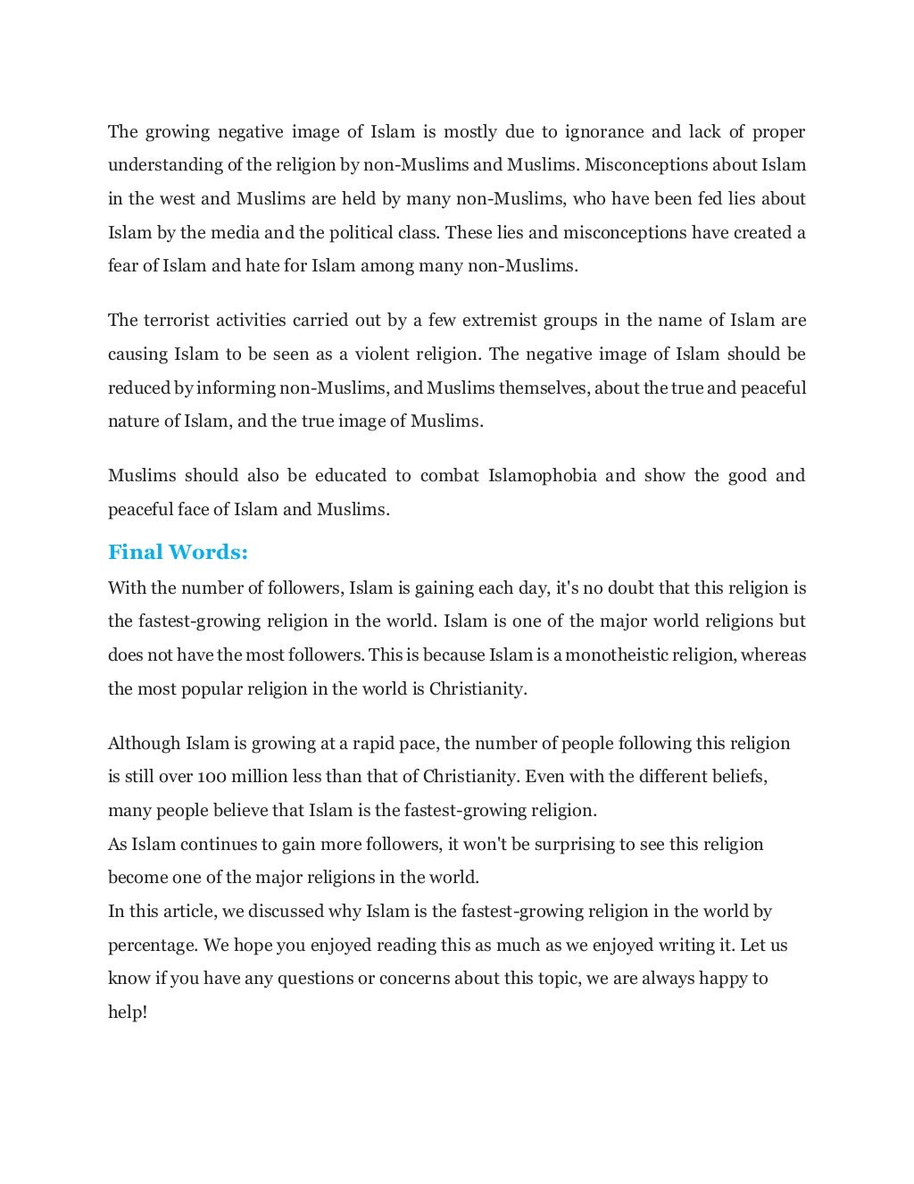 How Islam is the fastest growing religion in the world by percentage. | PDF