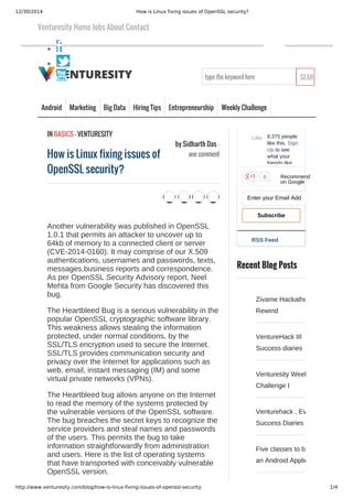 How is linux fixing issues of open ssl security | PDF