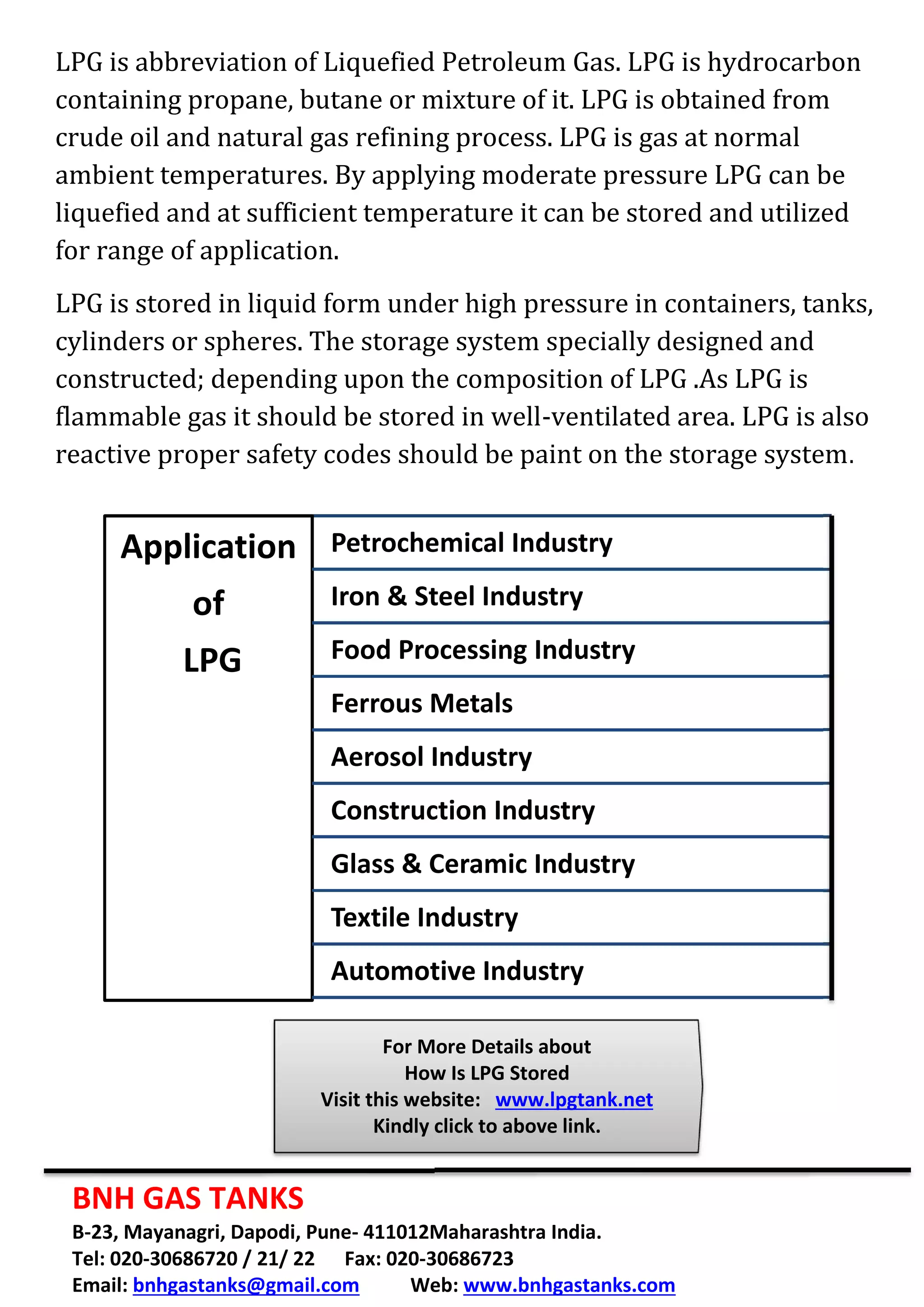 How is lpg stored? | PDF
