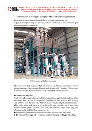 How is maize milling machine from hongdefa | PDF
