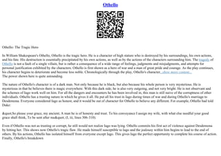 How Is Othello A Tragic Hero | PDF
