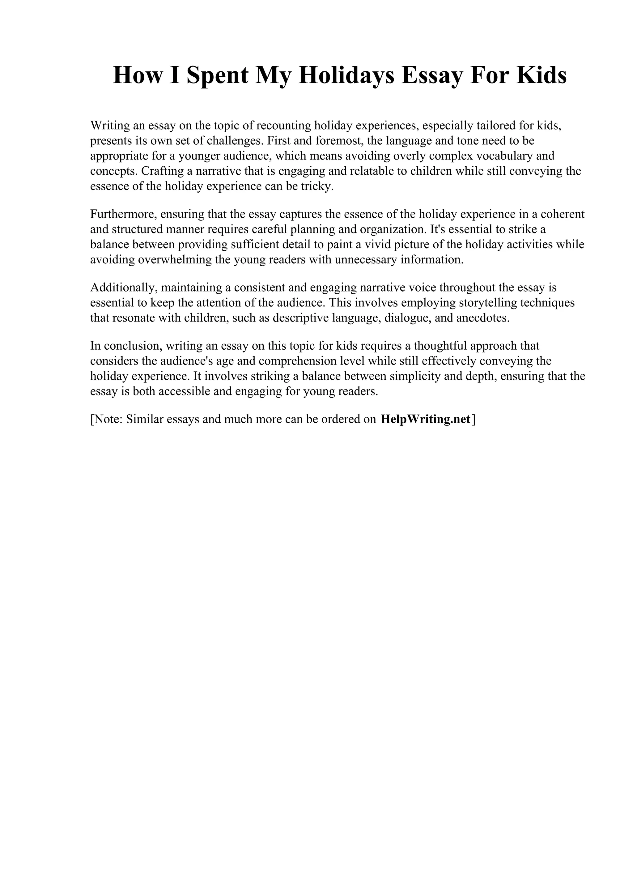 How I Spent My Holidays Essay For Kids.pdf