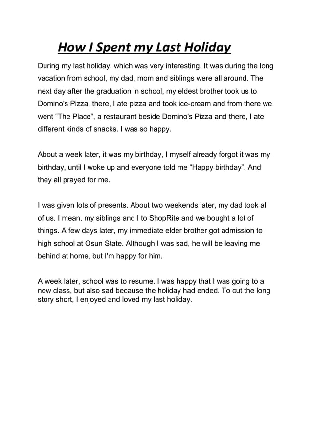 How I Spent my Last Holiday(David) - Copy.docx
