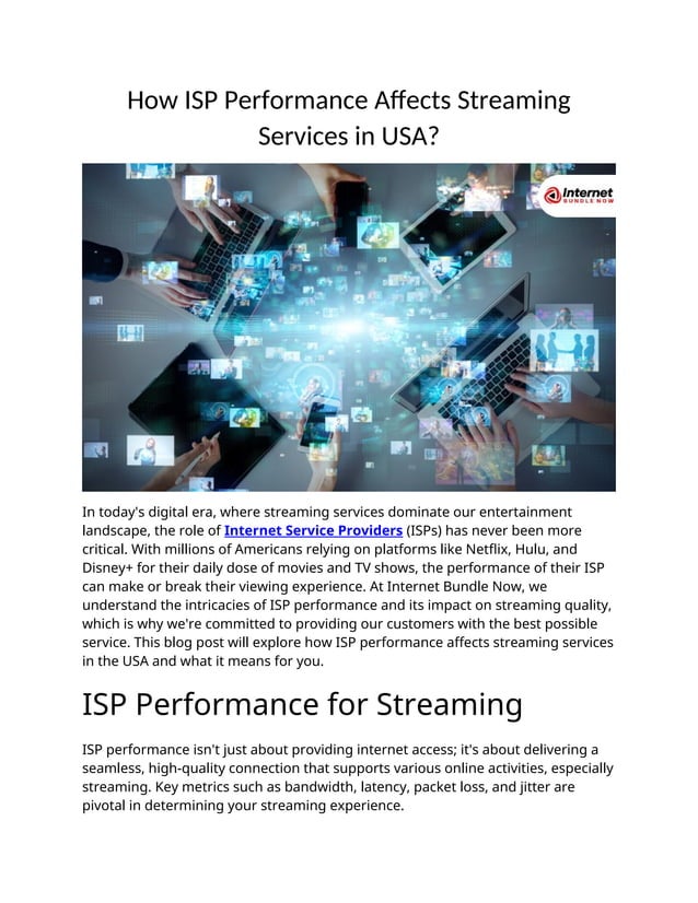 How Isp Performance Affects Streaming Services In Usadocx