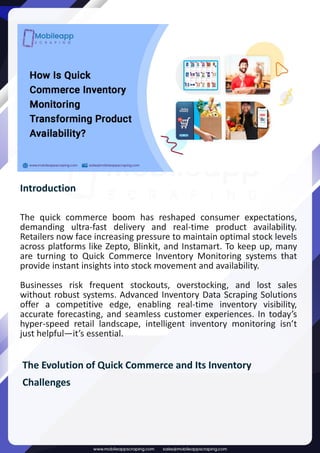 How Is Quick Commerce Inventory Monitoring Transforming Product Availability? | PDF
