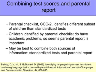 How is specific language impairment identified | PPT