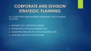 How is strategic planning carried out at the | PPTX
