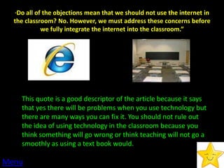 How is technology being used in the classroom | PPT