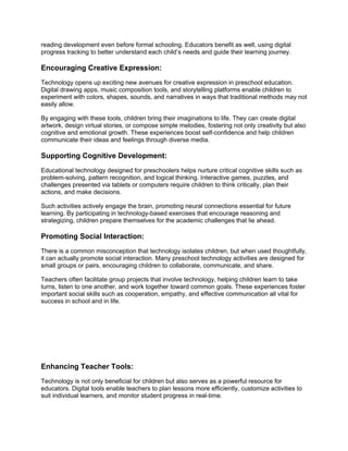How Is Technology Used Effectively in Preschool Education.docx