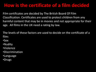 Film certificates | PPTX