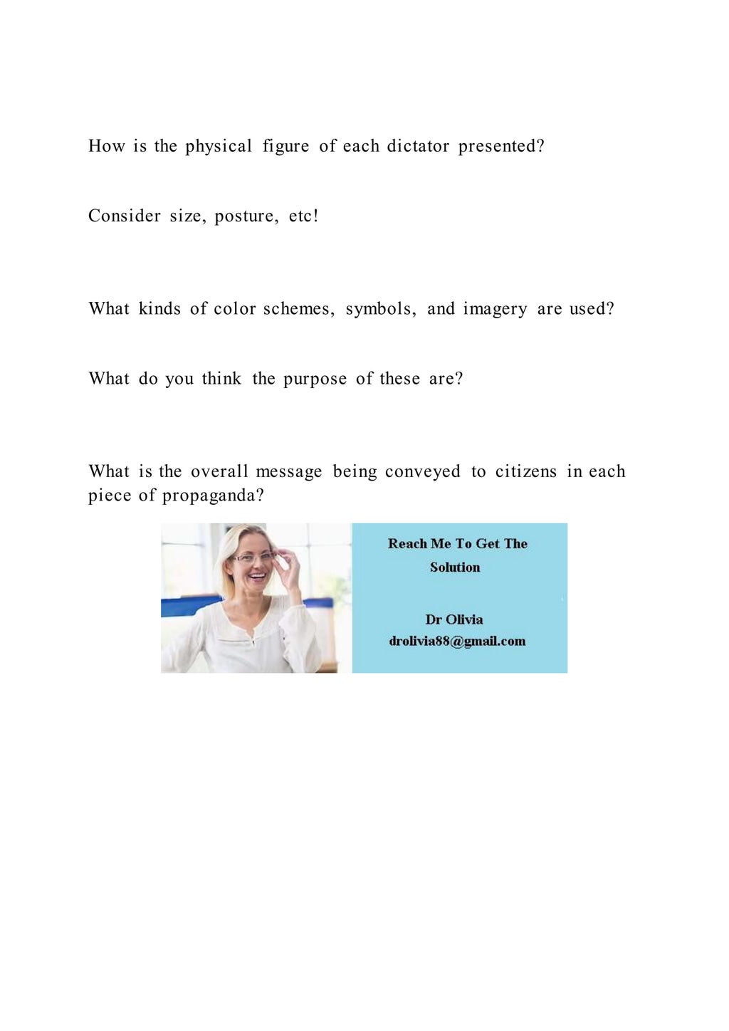 How is the physical figure of each dictator presented Co | DOCX