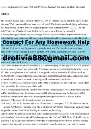 How is the transition between IPv4 and IPv6 being handled Is it bei.pdf