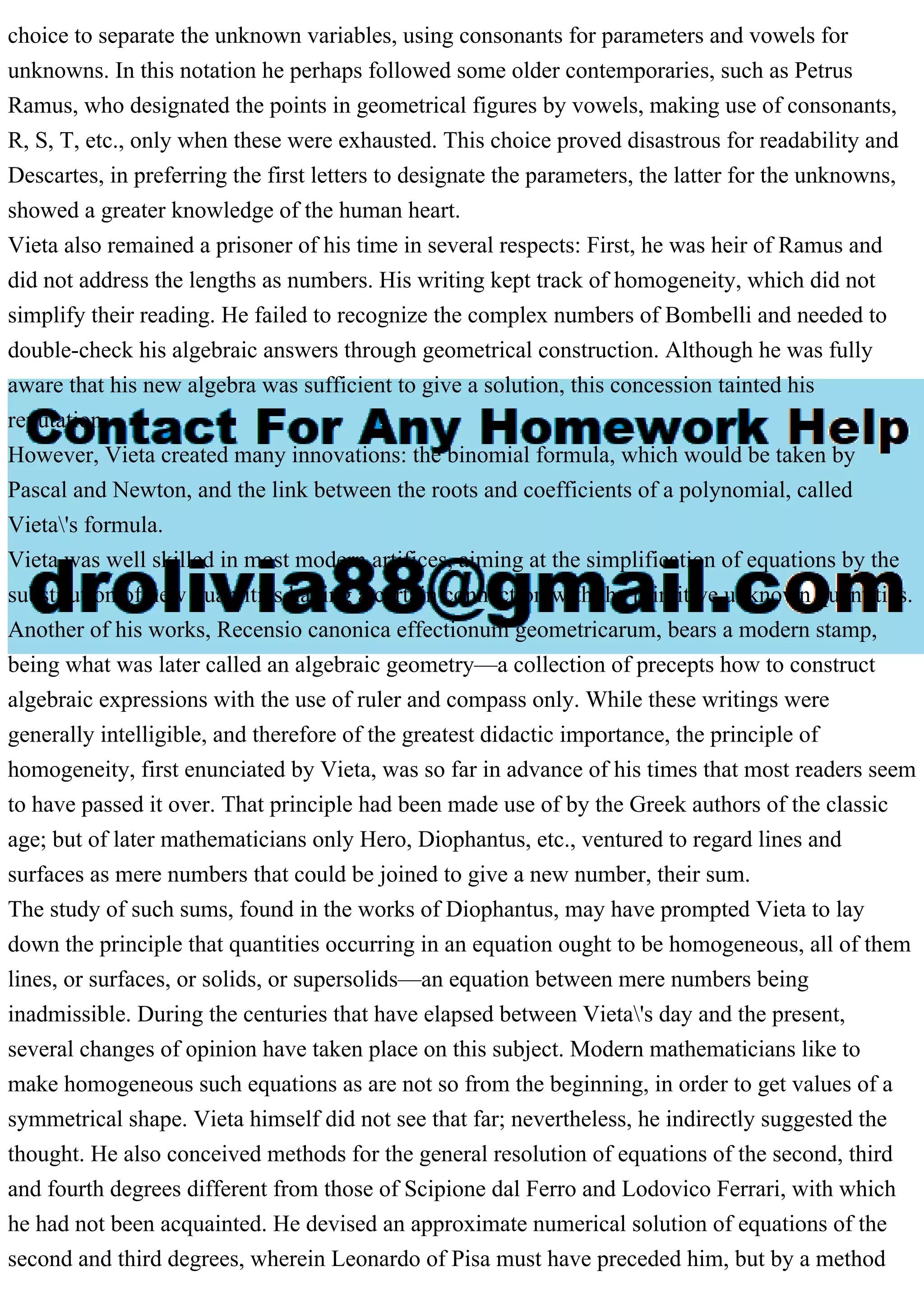 How is Vietas contribution to mathematics distinctly modern in spi.pdf