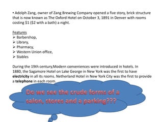 Hotel Industry - How it all began | PPT