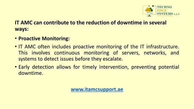How IT AMC Support Reduce Downtime? | PPT