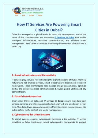 How IT Services Are Powering Smart Cities in Dubai? | PDF
