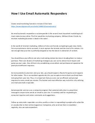 How i use email automatic responders