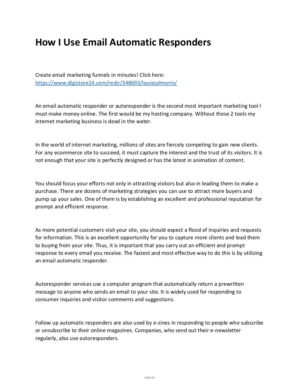 How i use email automatic responders