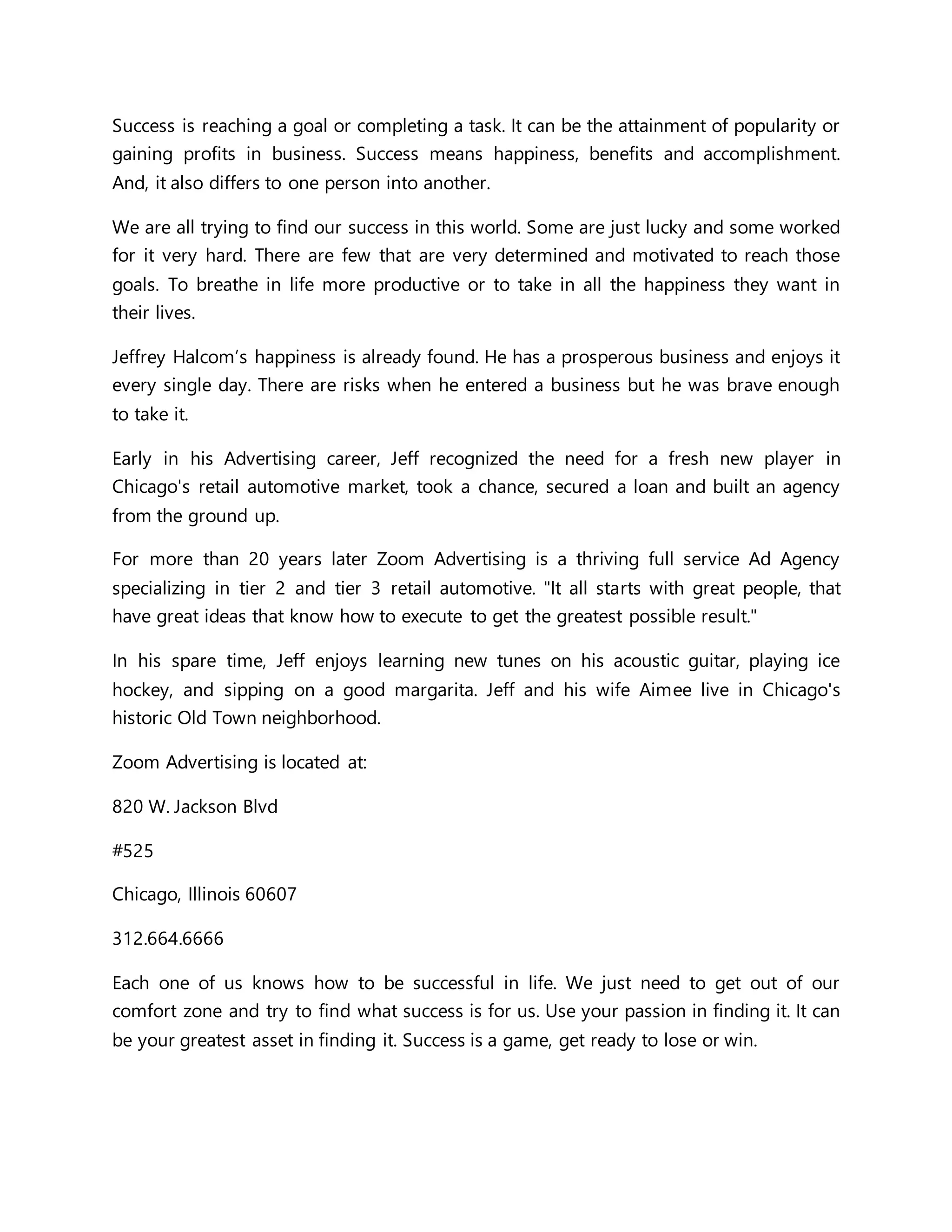 How jeffrey halcomb found his success and happiness | DOCX