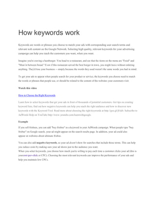 How keywords work | PDF