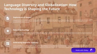 how language evolved through the time and the role of technology in the ...