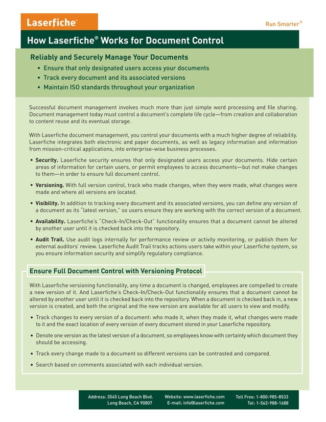How Laserfiche Works For Document Control | PDF | Operating Systems | Computer Software and ...