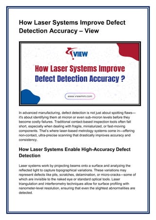 How Laser Systems Improve Defect Detection Accuracy – View. | PDF