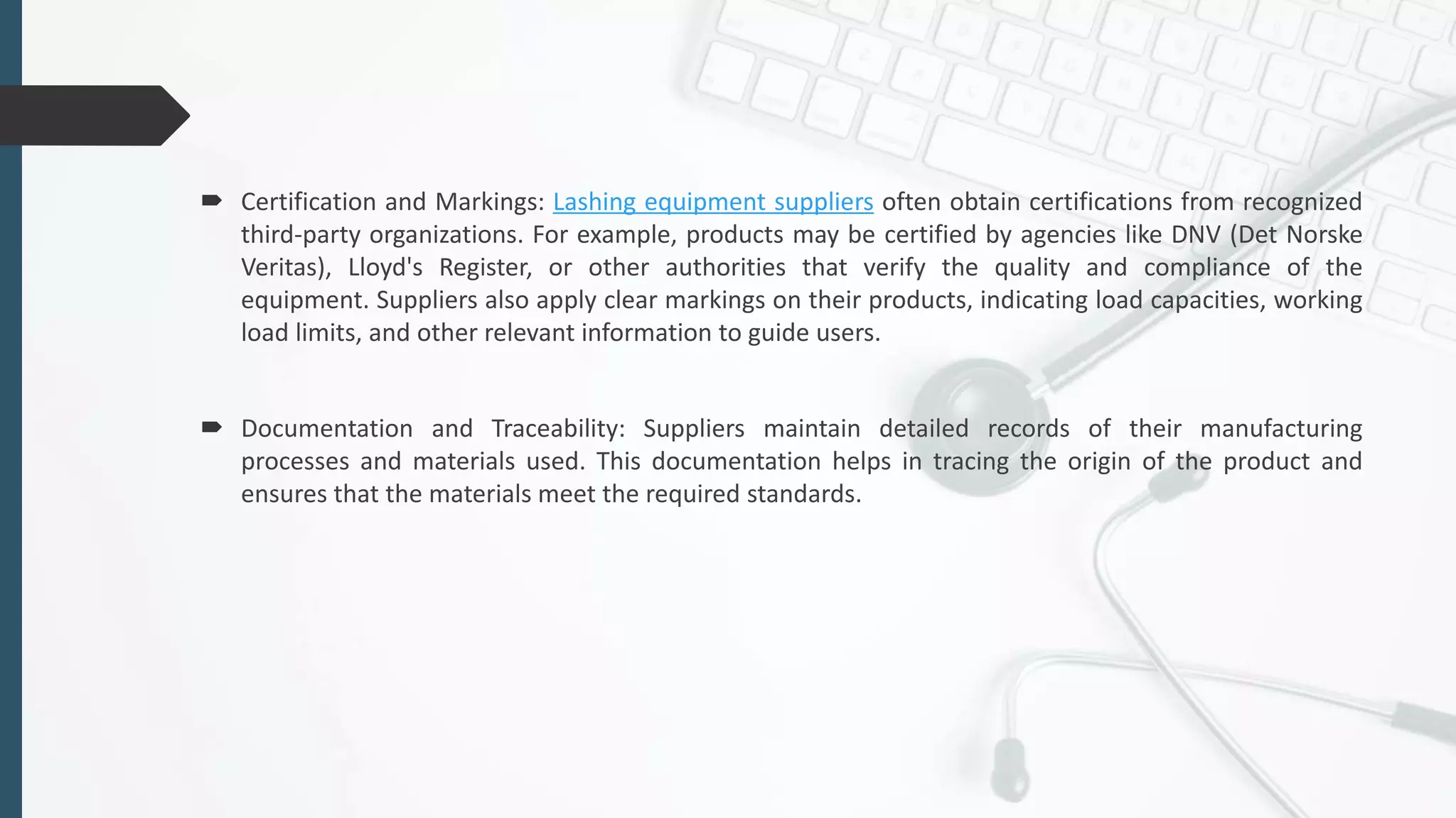 How Lashing Equipment Suppliers Ensure Safety and Compliance? | PPTX ...