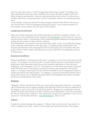 How lean transformation is evaluated converted | PDF