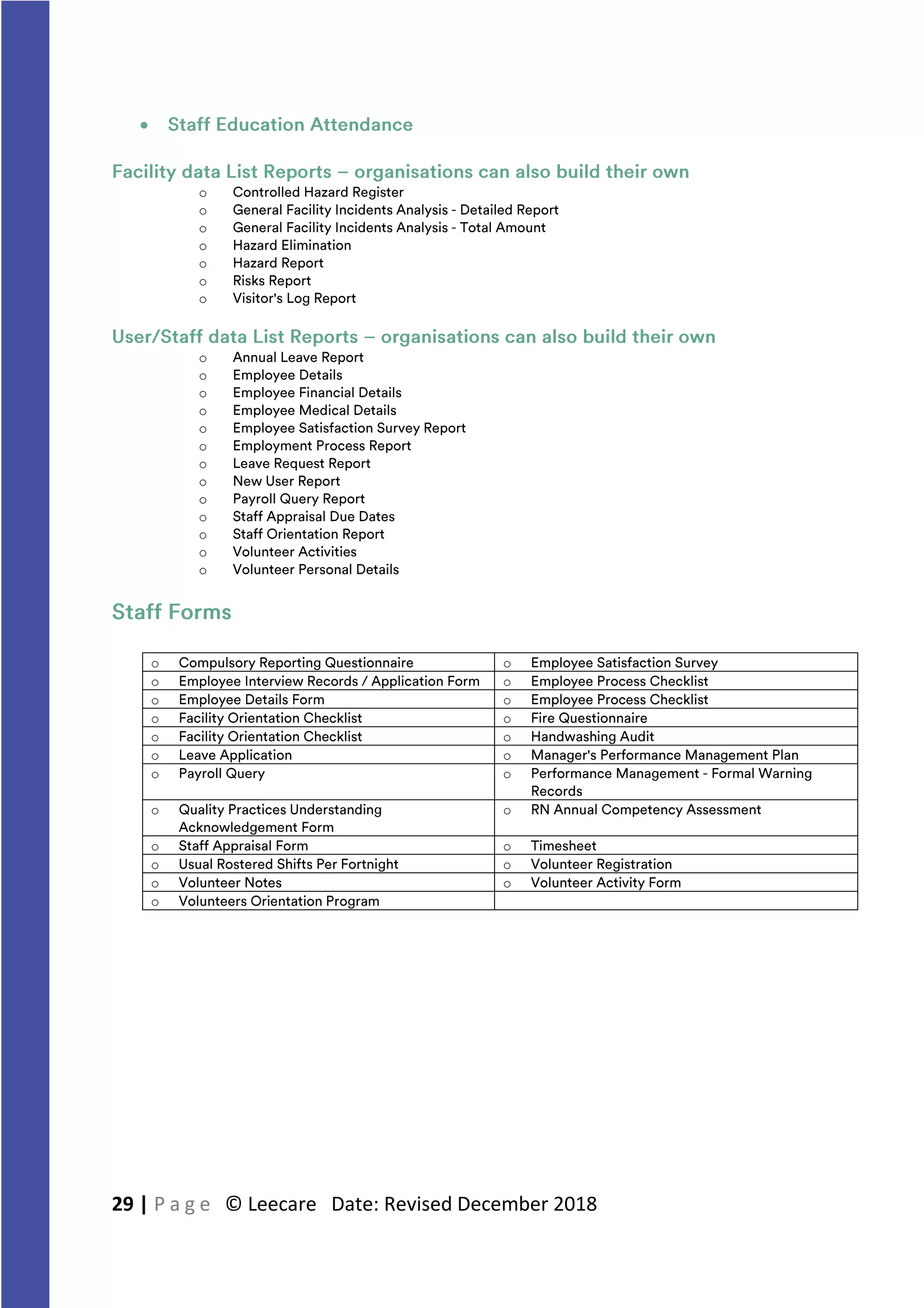 How Leecare meets the 2019 Aged Care Quality Standards | PDF