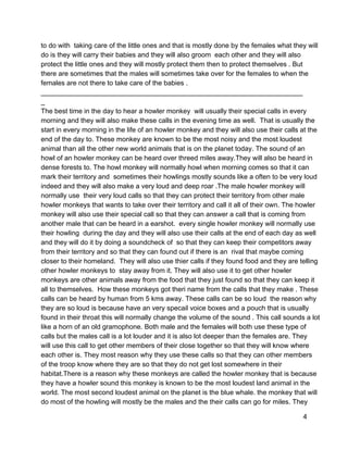 Howler monkey report | PDF