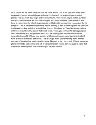 Howler monkey report | PDF