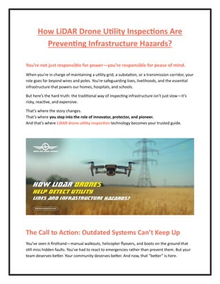How LiDAR Drone Utility Inspections Are Preventing Infrastructure ...