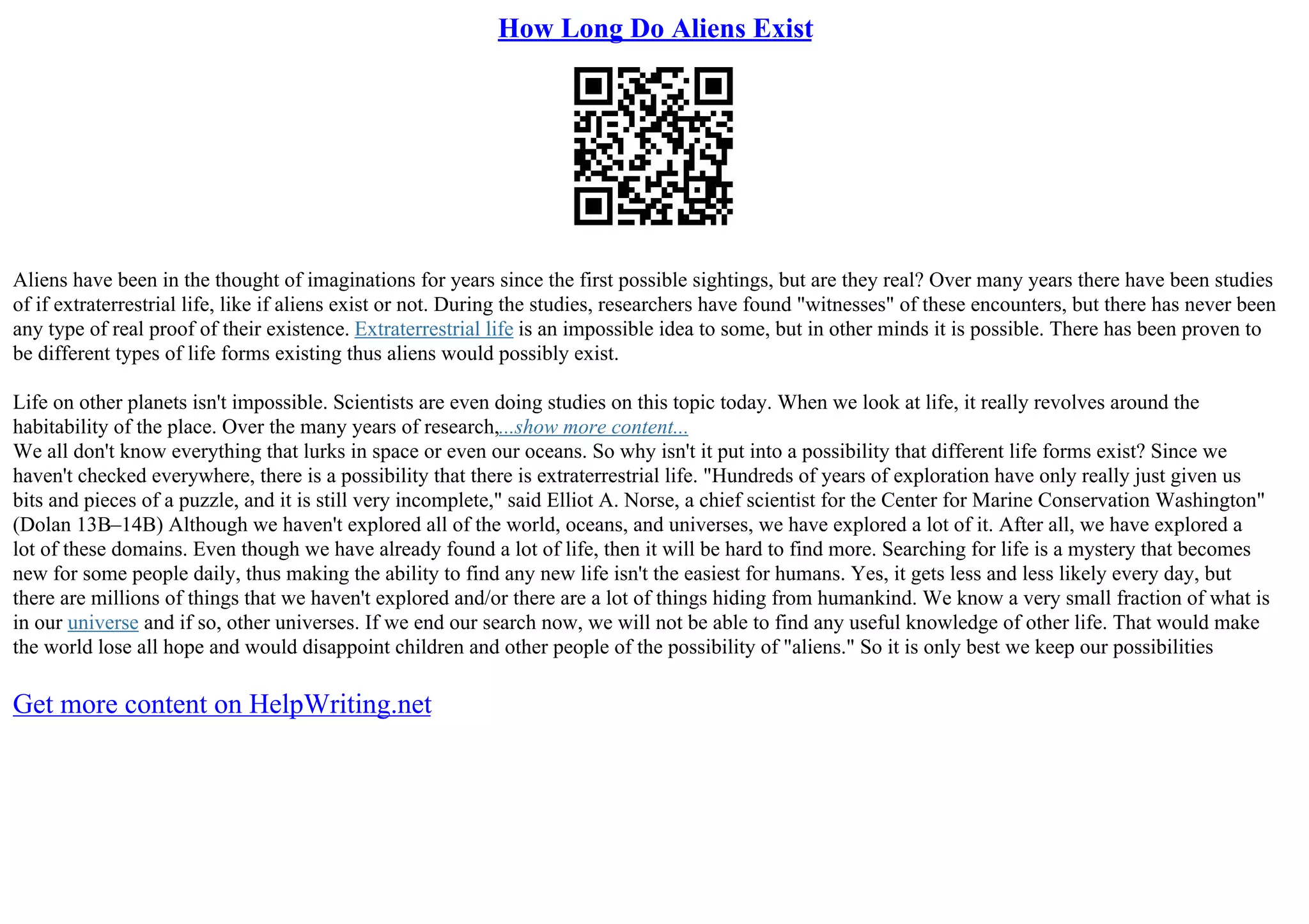 How Long Do Aliens Exist | PPT