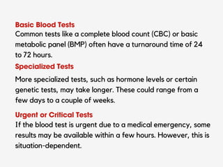 How long does it take to get blood test results? | PDF