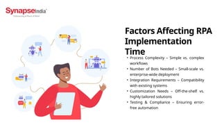 RPA Solutions: Implementation Timeframes & Best Practices | PPTX