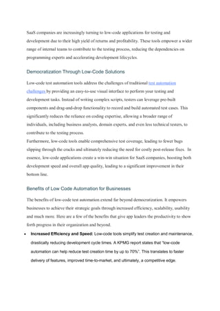 How Low-Code Test Automation Democratizes Testing: Empowering Teams and ...